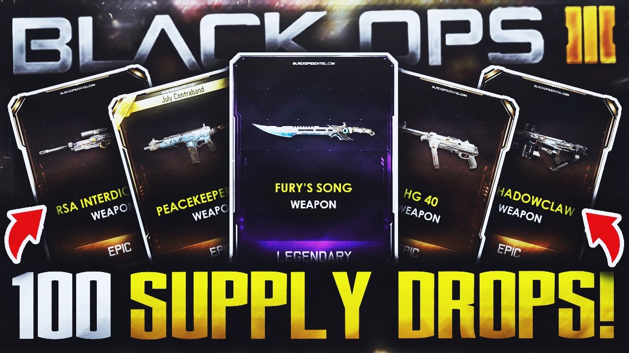BO3: EPIC 100 RARE SUPPLY DROP OPENING! HUNT FOR LV8 BASILISK, HLX 4 ...