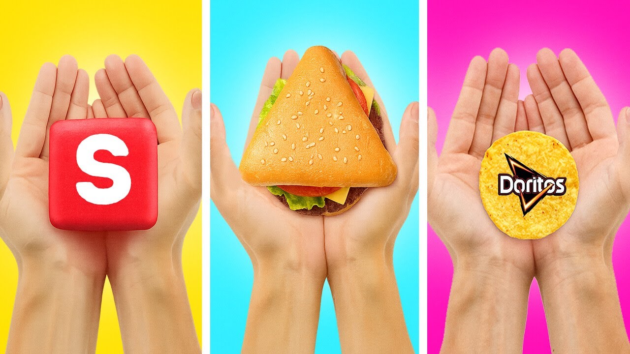 DÉFI ALIMENTAIRE GÉOMÉTRIQUE ! 🔺🔵🟩 Pouvez-vous manger UNIQUEMENT des ...