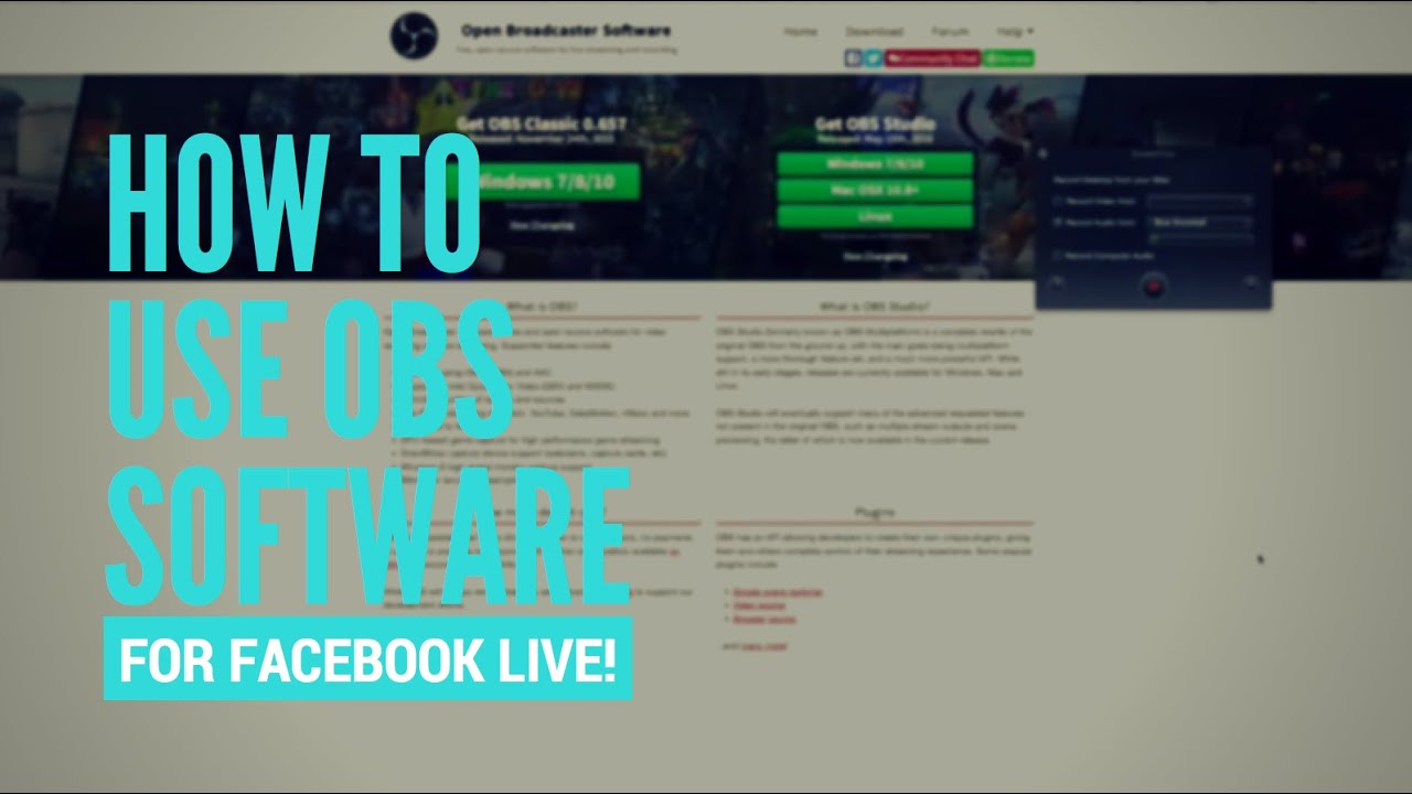How to install Open Broadcaster Software (OBS) for Facebook Live - YouTube