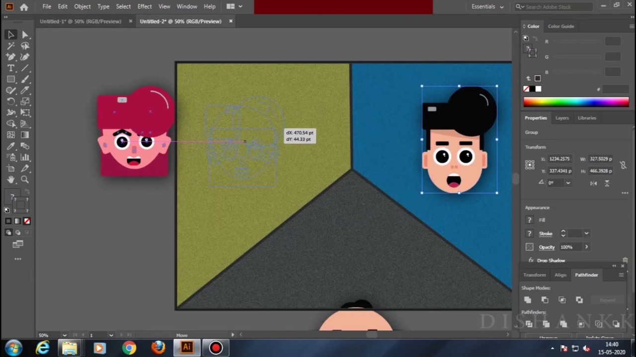 Character Face Illustration | Illustrator | Speed Art - YouTube