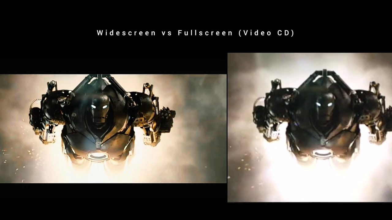 Iron Man (2008) Widescreen vs Fullscreen (VCD) aspect ratio comparison ...