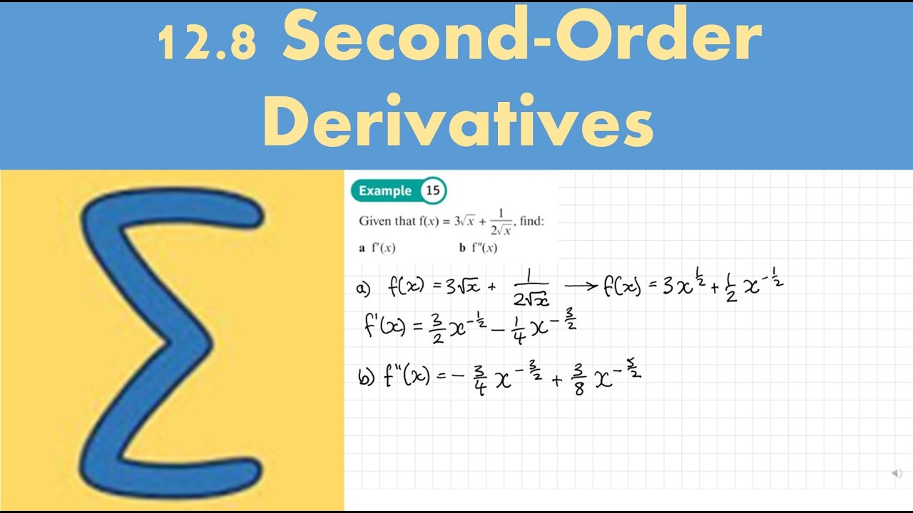 12.8 Second order derivatives (PURE 1- Chapter 12: Differentiation ...