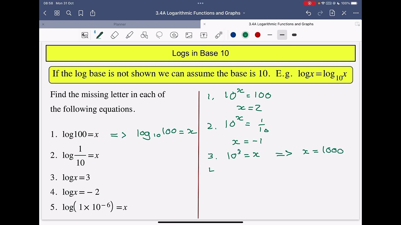 Logarithm Base 10 YouTube Logarithm Base 10 YouTube