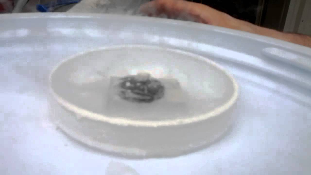 Superconducting YBCO Disk with Floating Magnet - YouTube