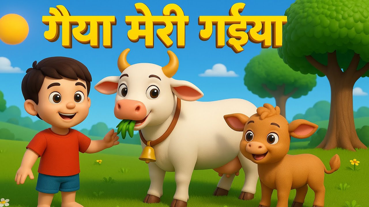 Gaiya Meri Gaiya 🐄 | गैया मेरी | Hindi Rhyme for Kids | Cow Song ...