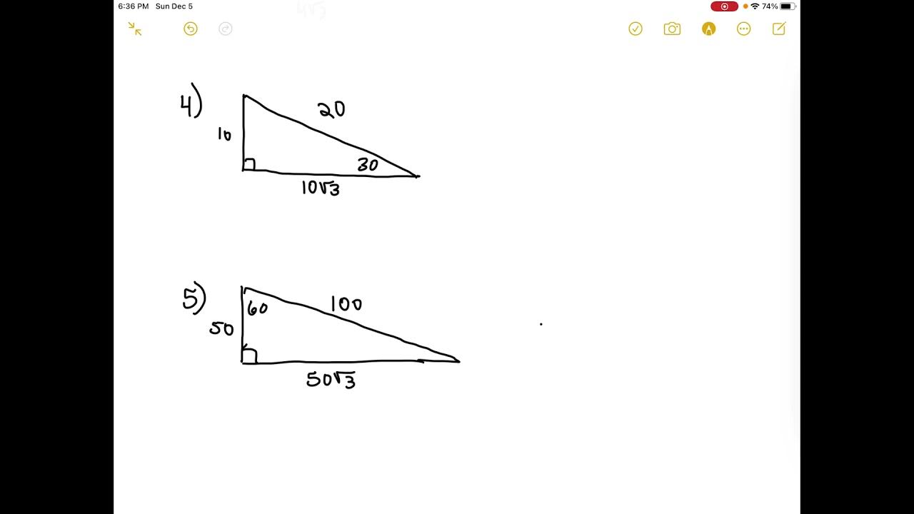 Special Right Triangles Review Pt.1 - YouTube