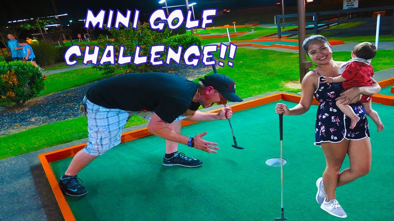 MINI GOLF CHALLENGE!! EPIC Hole In 1, Close Calls, and AWESOME Put Put ...