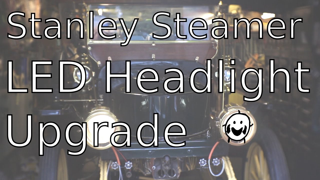 1910 Stanley steam car LED headlight upgrade - YouTube