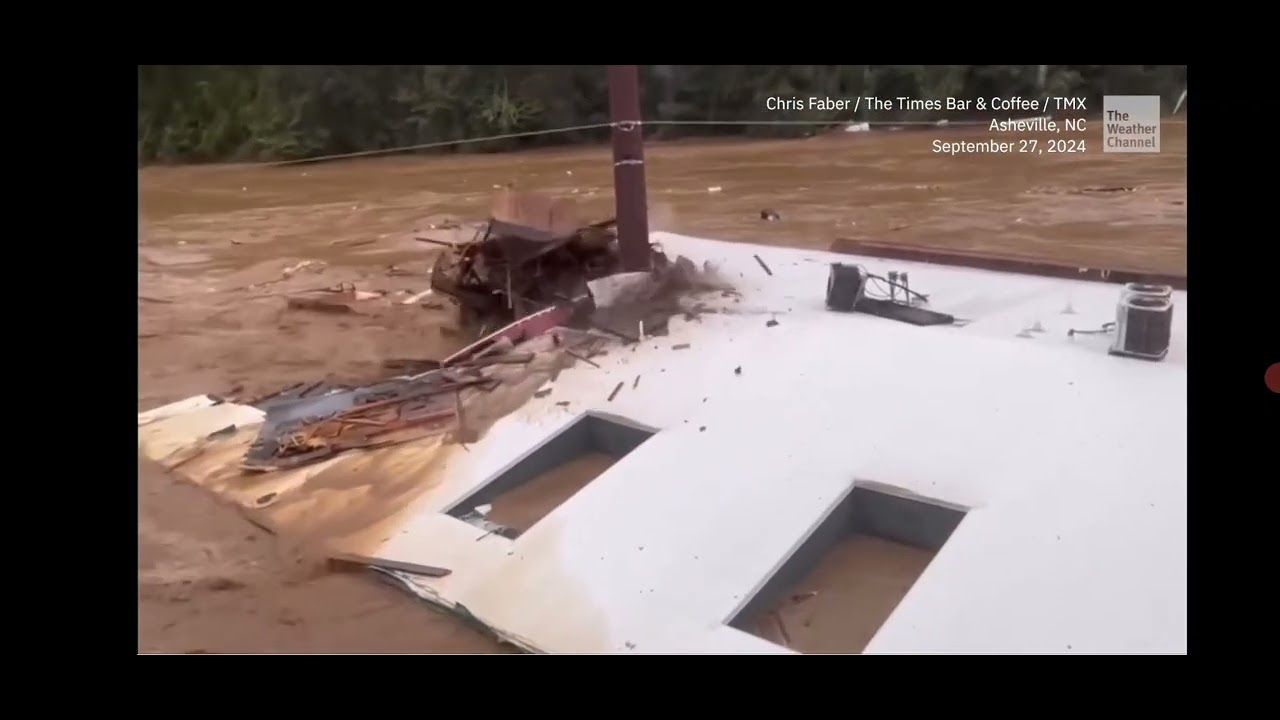 THE TRUE POWER OF FLOODWATERS WRAPS SHIPPING CONTAINER AROUND POLE ...