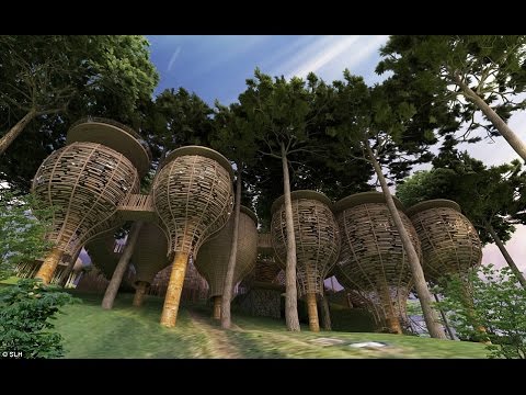 Bird's nest suites, bamboo pods on stilts and baths carved out of rock ...