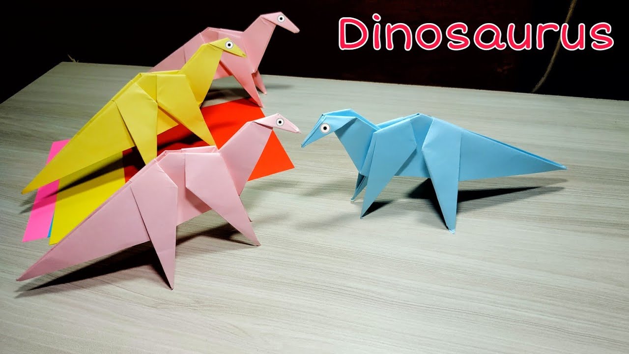 Cara Membuat Origami Dinosaurus - How to make Origami Dino - YouTube