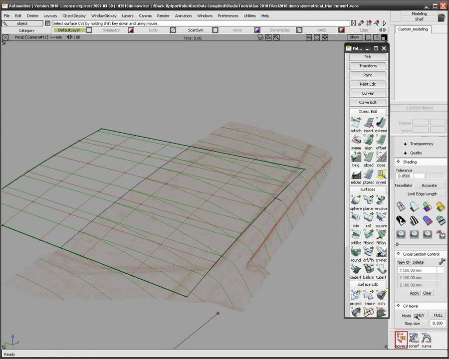Autodesk Alias Surface 2010 Trim Convert - YouTube