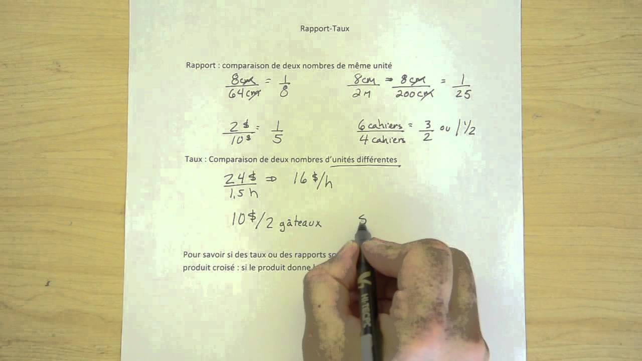 La différence entre un rapport et un taux - YouTube