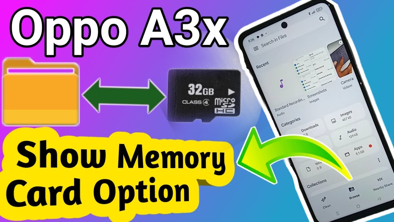 Oppo A3x show SD card Or Memory Card option - YouTube