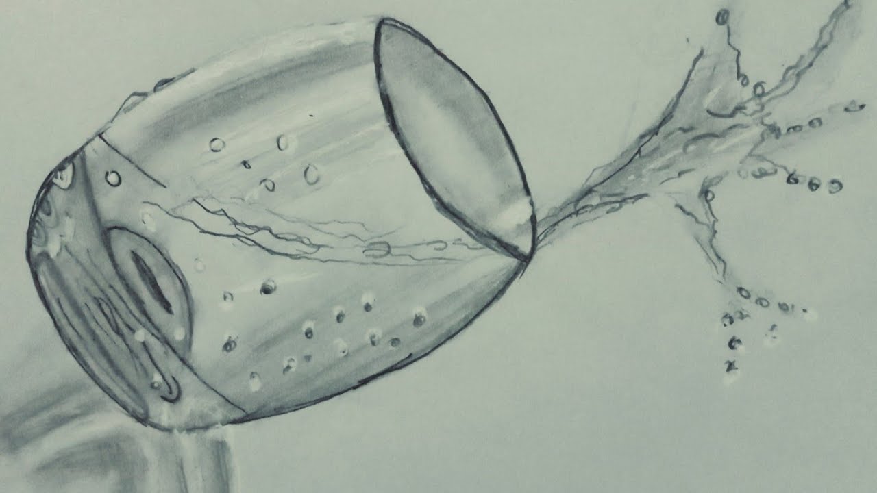How To Draw Water Glass 3D Step By Step - YouTube