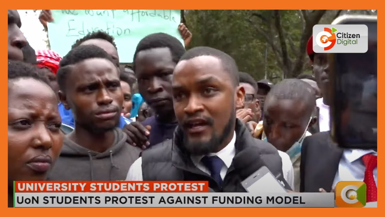 UON students hold protests over the new university funding model - YouTube
