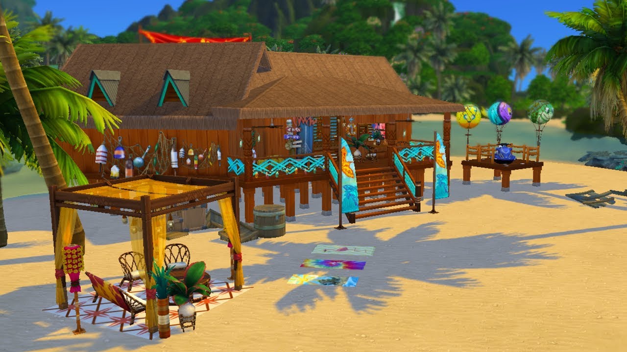 KEY POINT BOAT STORE | The Sims 4: Island Living Speed Build - YouTube