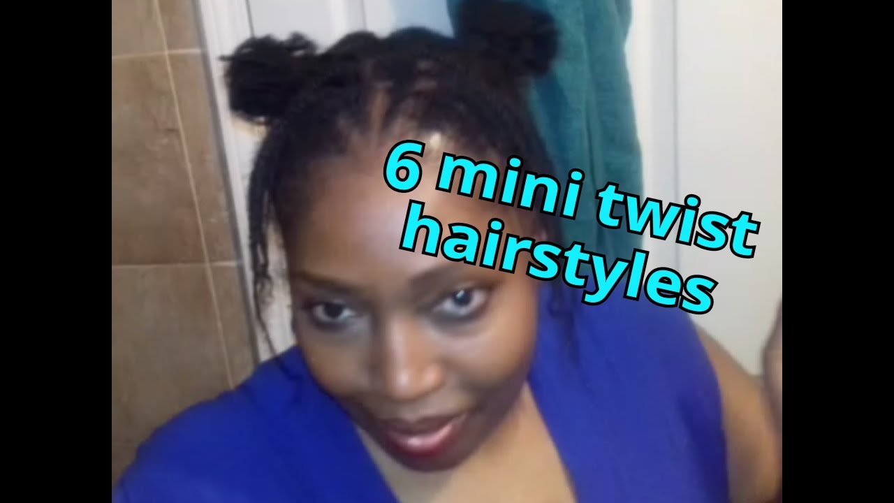 6 simple hairstyles for mini twist on 4b-c hair - YouTube