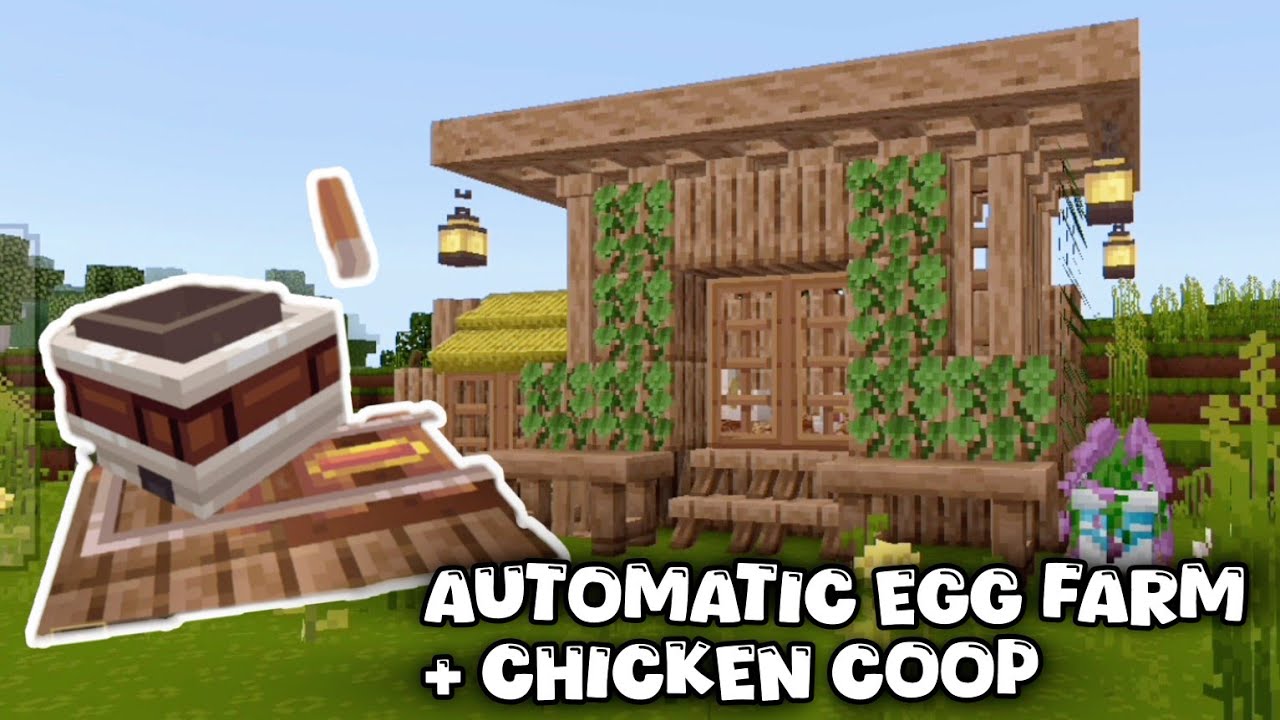 How to build an Automatic Egg Farm + Chicken Coop | Crafting and ...