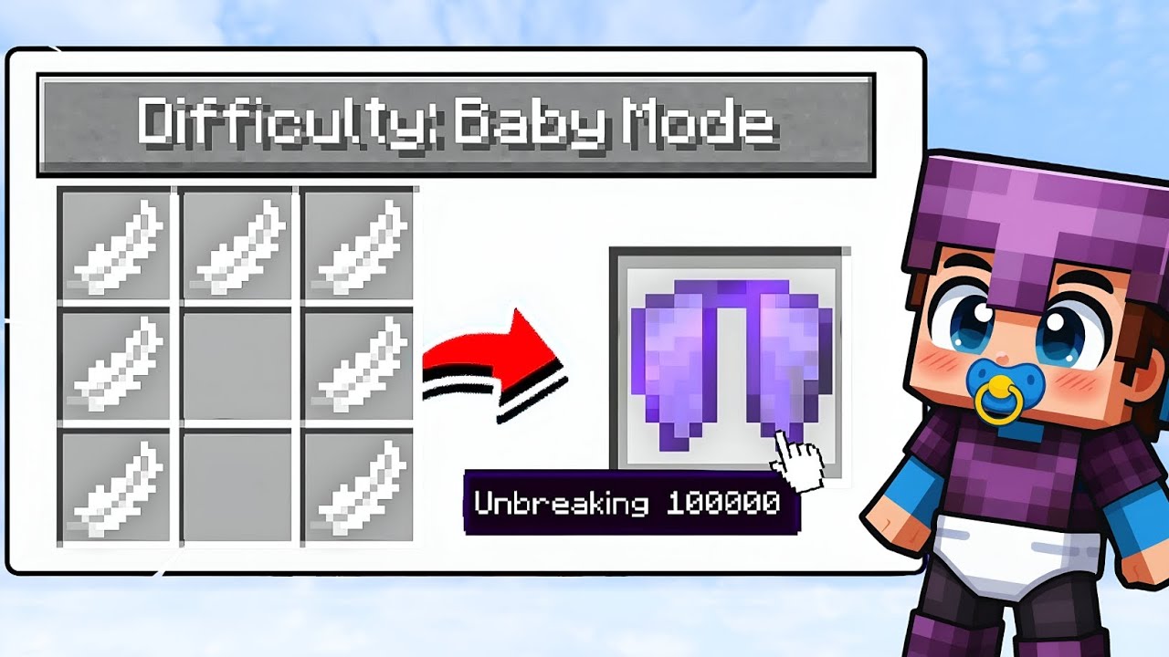 Minecraft But It's Baby Mode Difficulty 🤯 | Ultra Easy But Ultra Fun ...
