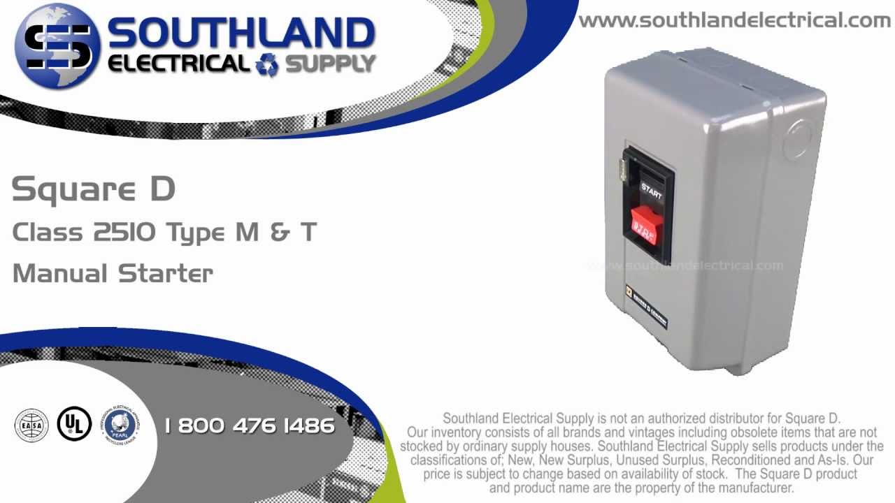Square D 2510MBG2, Size M-0, 200-230 Vac, 3 Phase Manual Starter - YouTube