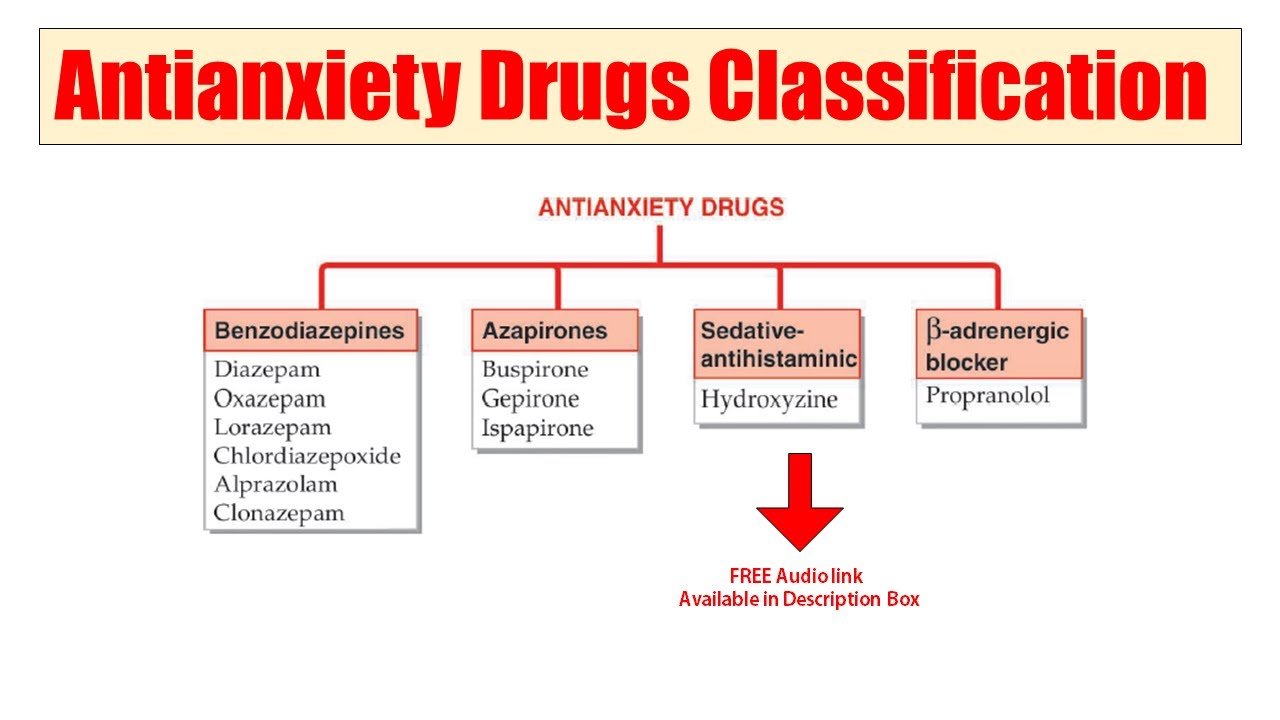 (34) Antianxiety Drugs | Classification of Antianxiety Drugs | AUDIO ...