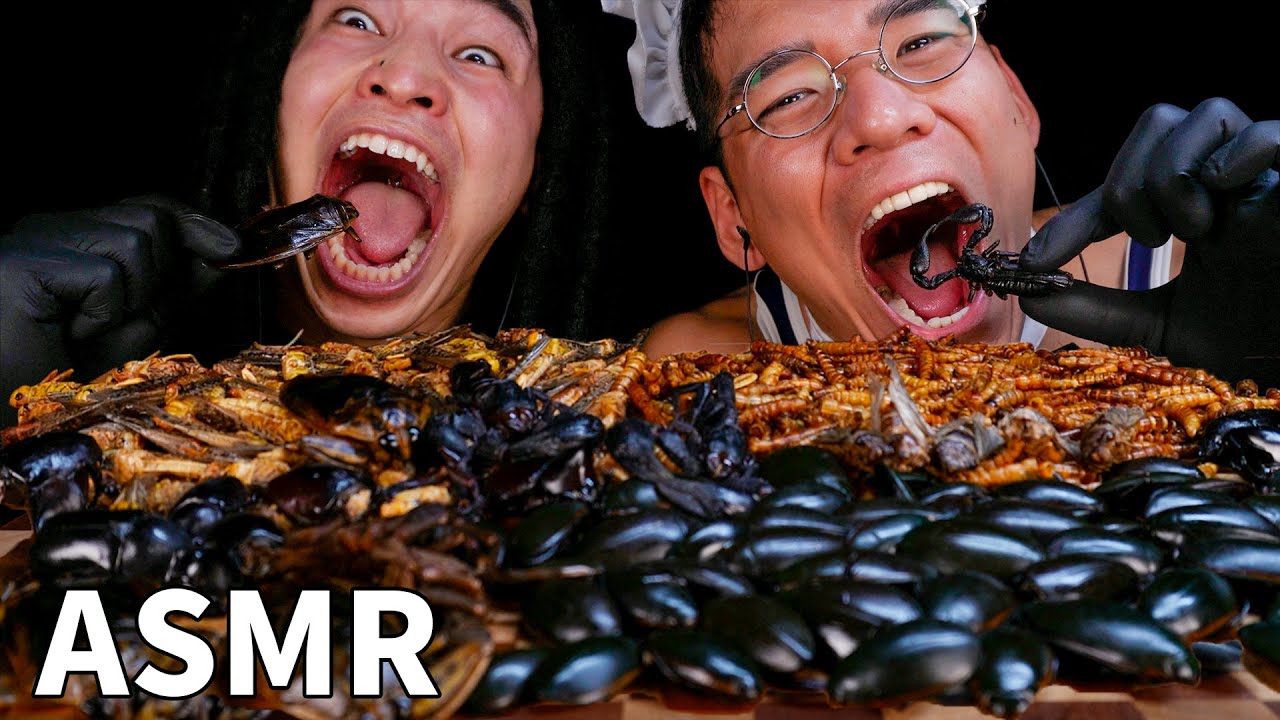 ASMR MUKBANG INSECT with HAGA SEVEN *He dislikes insects very much (No ...