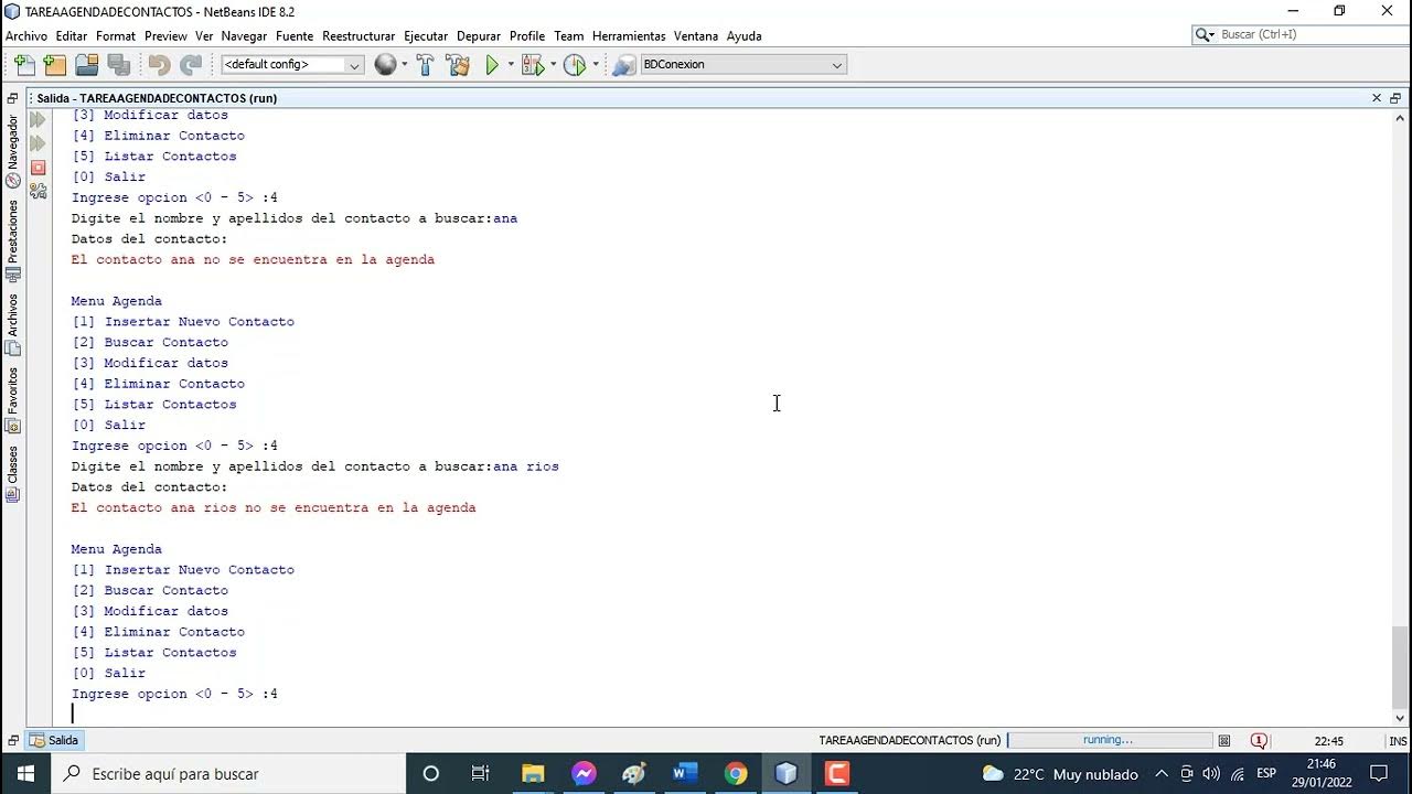 PROGRAMA EN JAVA. AGENDA DE CONTACTOS. - YouTube