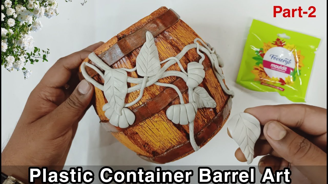 DIY Plastic Container Wine Barrel Decoration | Part - 2 - YouTube