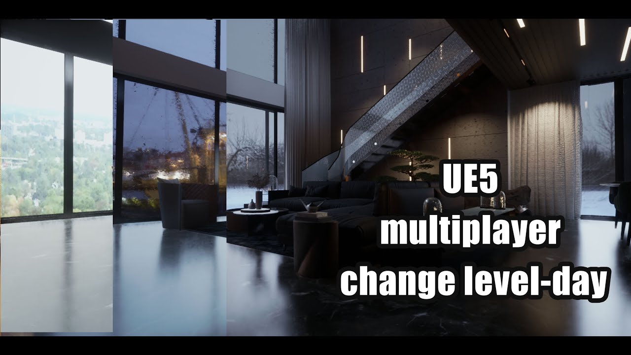 UE5 multiplayer change level -day night winter and blueprint change ...