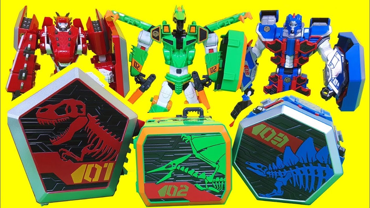 지오메카 캡틴다이노 프테라스톰 티라노투스 스테고탱크 공룡 장난감 GeoMecha Captain Dino toys - YouTube