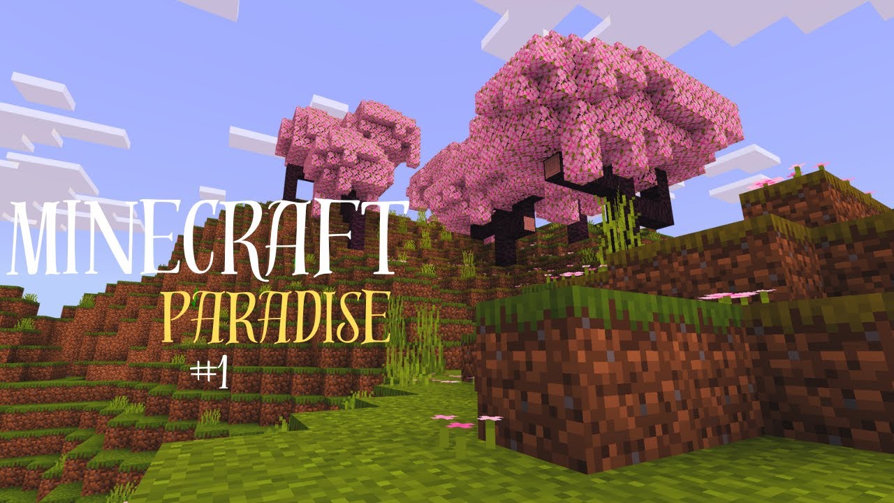 Ruined Portals and Cherry Biomes?! |Minecraft Paradise Ep 1| - YouTube
