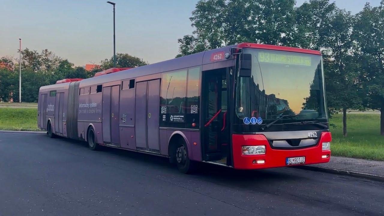 [Full Journey] Bratislava, Slovakia 🇸🇰 Bus route 93 ride in sunset ...