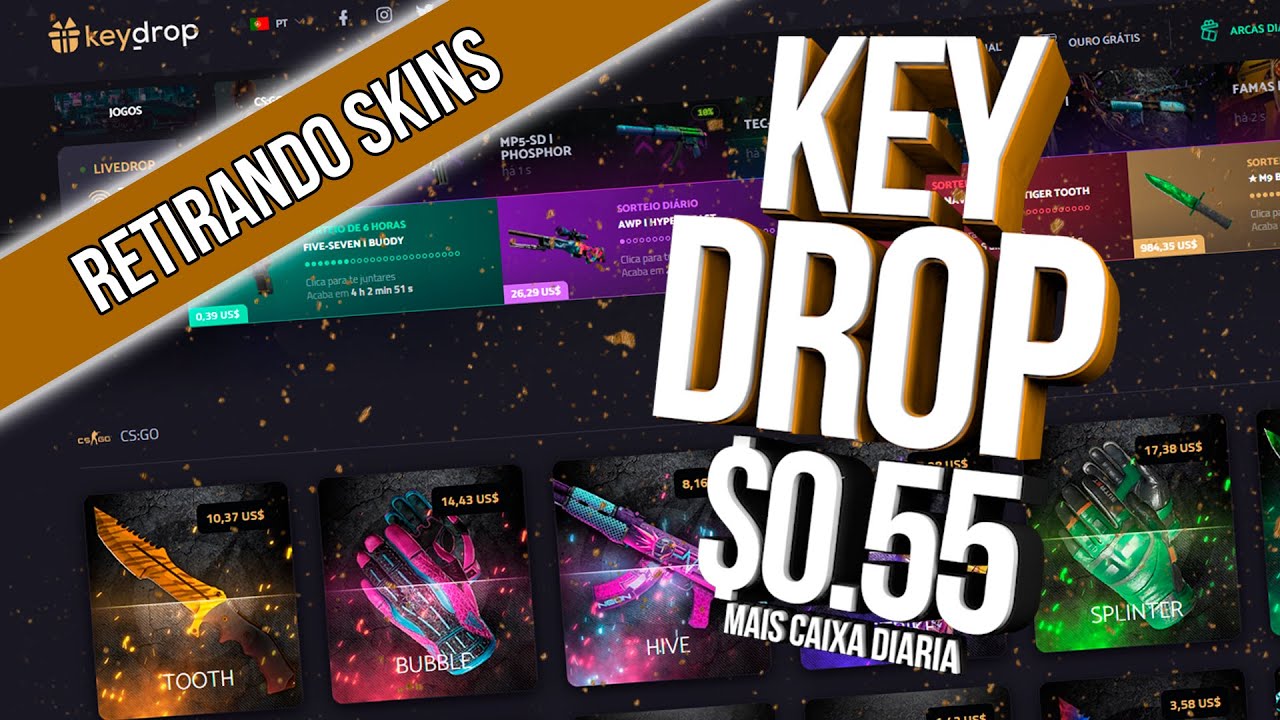 GANHE $0.85 GRÁTIS + RETIRANDO SKINS (COMO GANHAR SKIN DE CSGO) - KEY ...