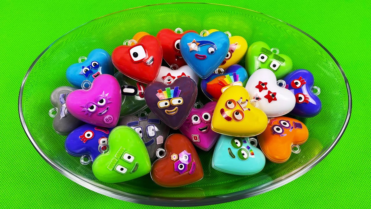 Numberblocks - Looking Clay With Mini Heart Coloring! Satisfying ASMR ...