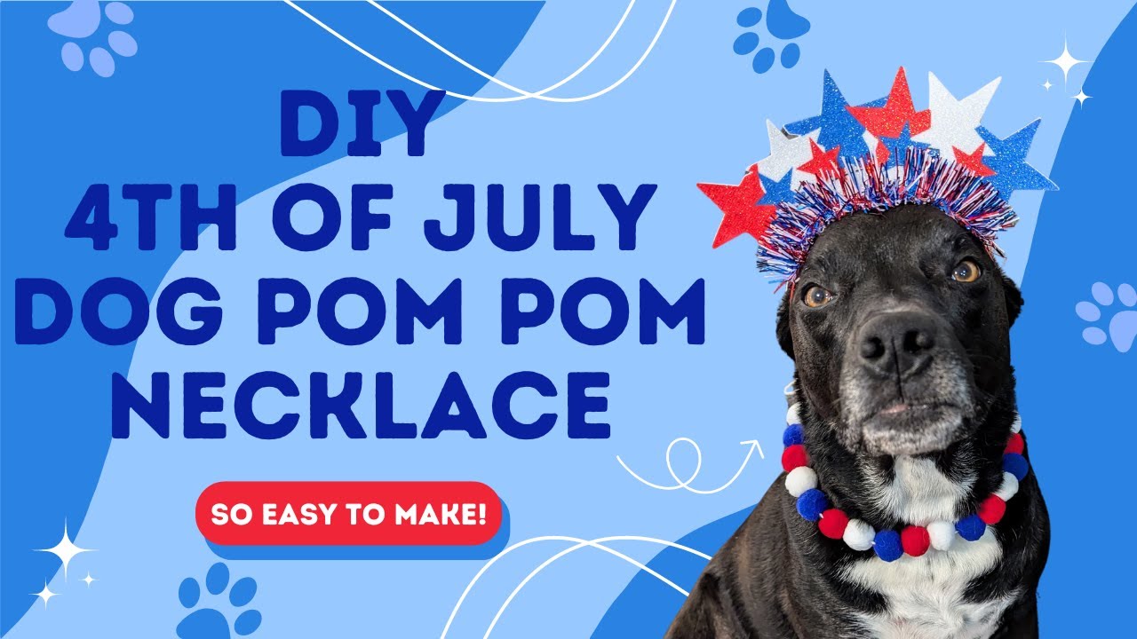 DIY 4th of July Pom Pom Dog Necklace | Easy Patriotic Craft | Quick ...