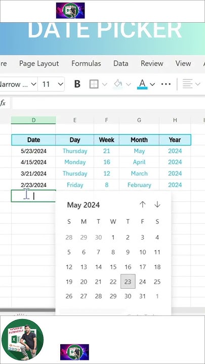 Date Picker In Excel 👍sanjib Ki Pathshala Exceltips Exceltricks Exceltutorial Msexcel Youtube