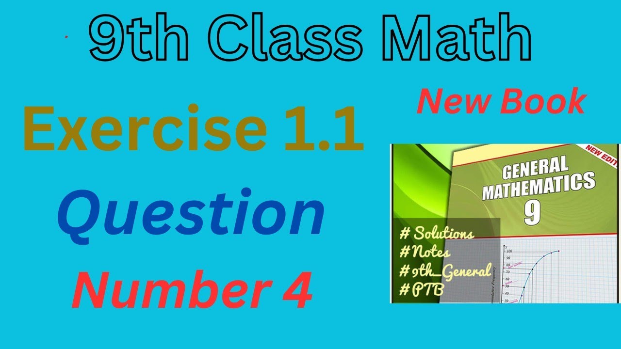9th class math Exercise 1.1 question 4 || New Book || Math 9 class new ...