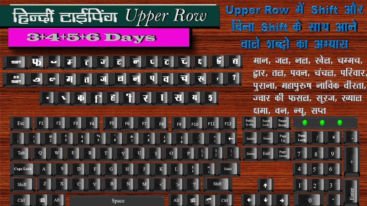 Hindi typing upper row practice words || Hindi typing upper row ...