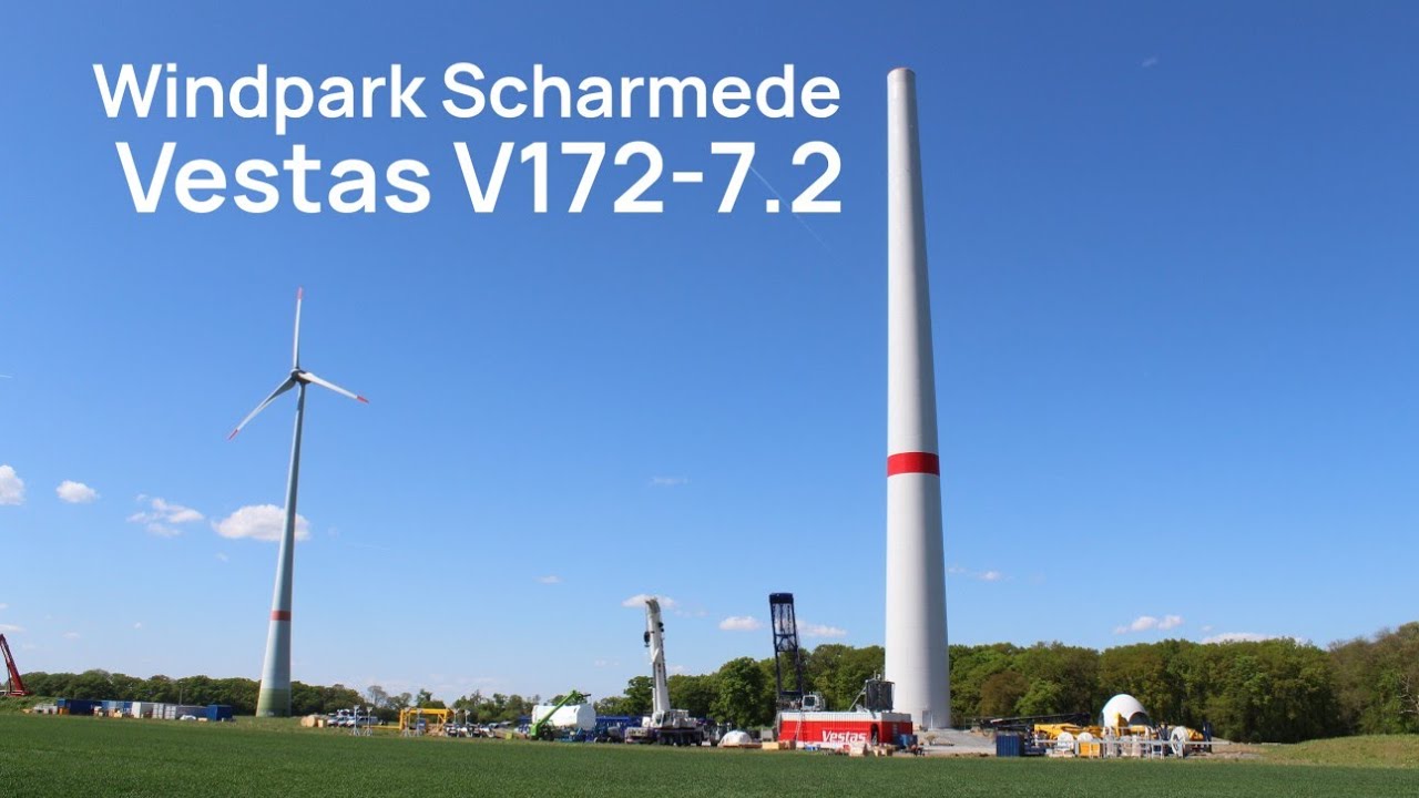 Aufbau der ersten Vestas V172-7.2 in Deutschland! - YouTube