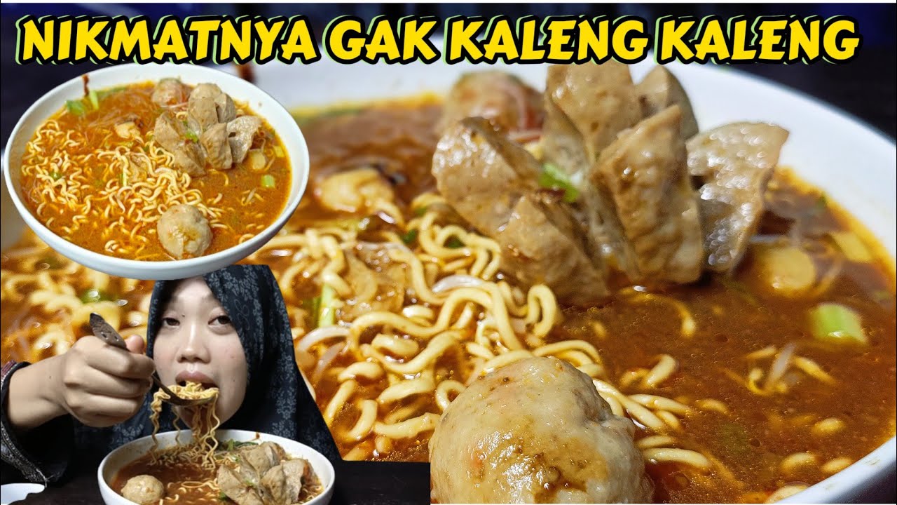 Nikmatnya Gak Kaleng Kaleng‼️Mukbang Bakso Kuah Pedas - YouTube