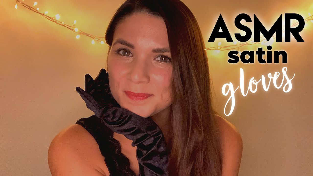 ASMR My 1st Satin Gloves (Fabric Sounds, Hand Sounds/Movements, Camera ...