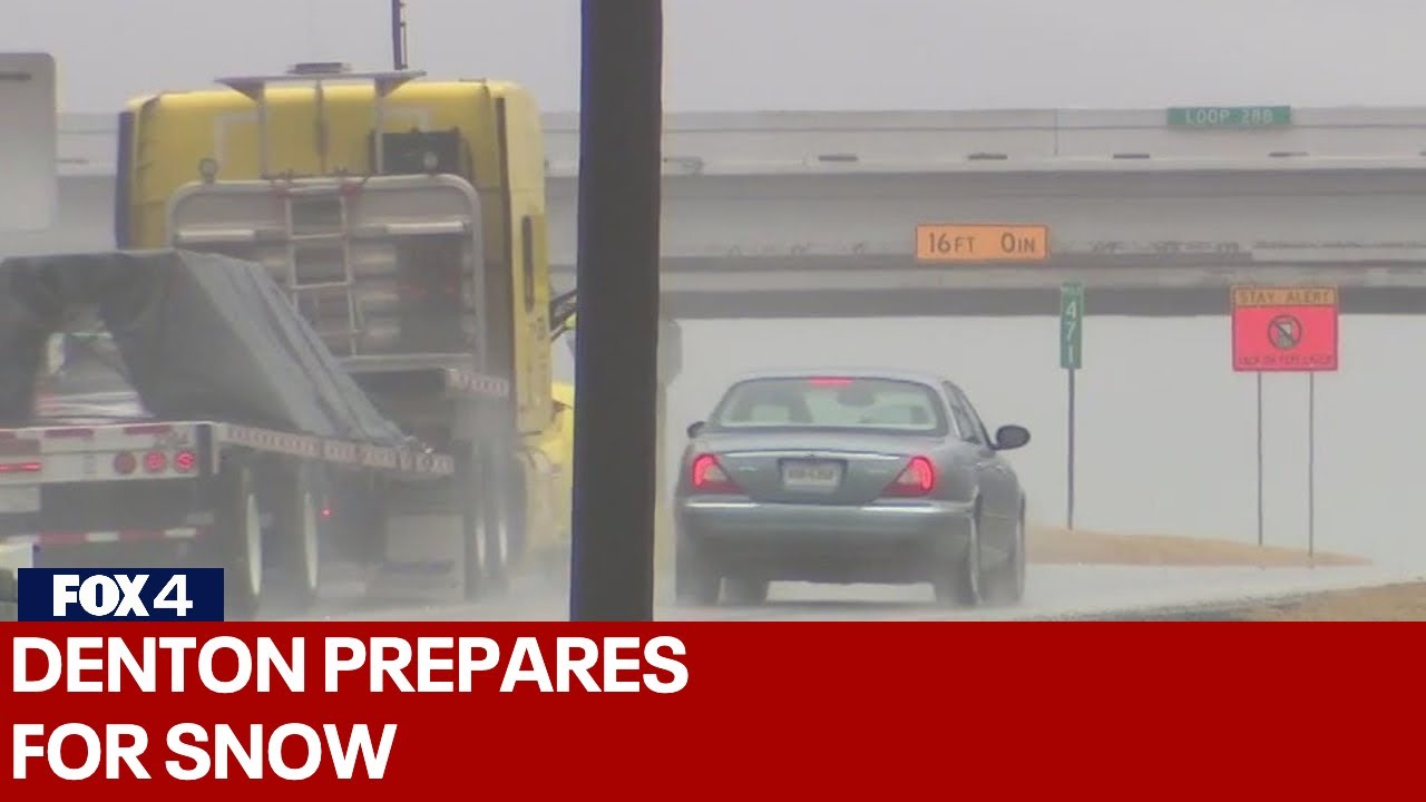 Denton preparing for possibility of snow - YouTube