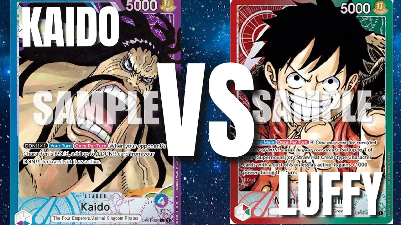 RED GREEN LUFFY VS PURPLE BLUE KAIDO GAMEPLAY One Piece Card Game ...