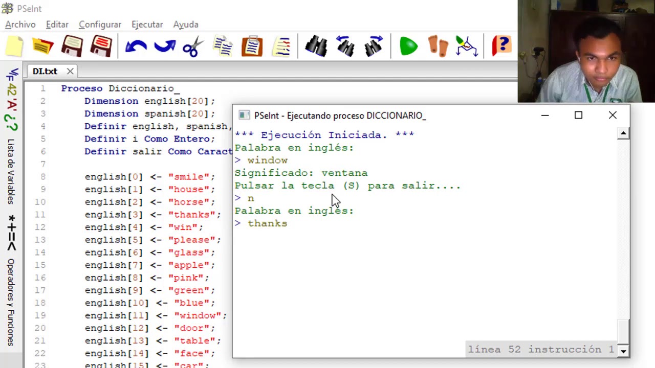 PROYECTO PSEINT CON ARREGLOS Y CICLOS - YouTube