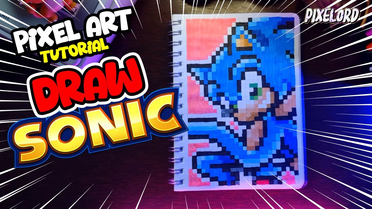 How to Draw Sonic in Pixel Art | Speed Drawing Tutorial 🦔 - YouTube
