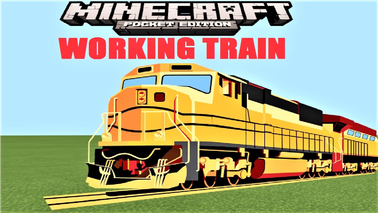 Working Train in Minecraft PE ! | MCPE 1.1 COMMAND BLOCK MAP - YouTube