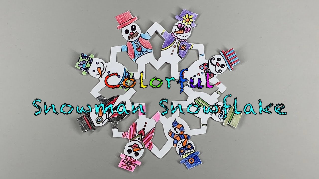 How to Make a Colorful Snowman Snowflake - YouTube