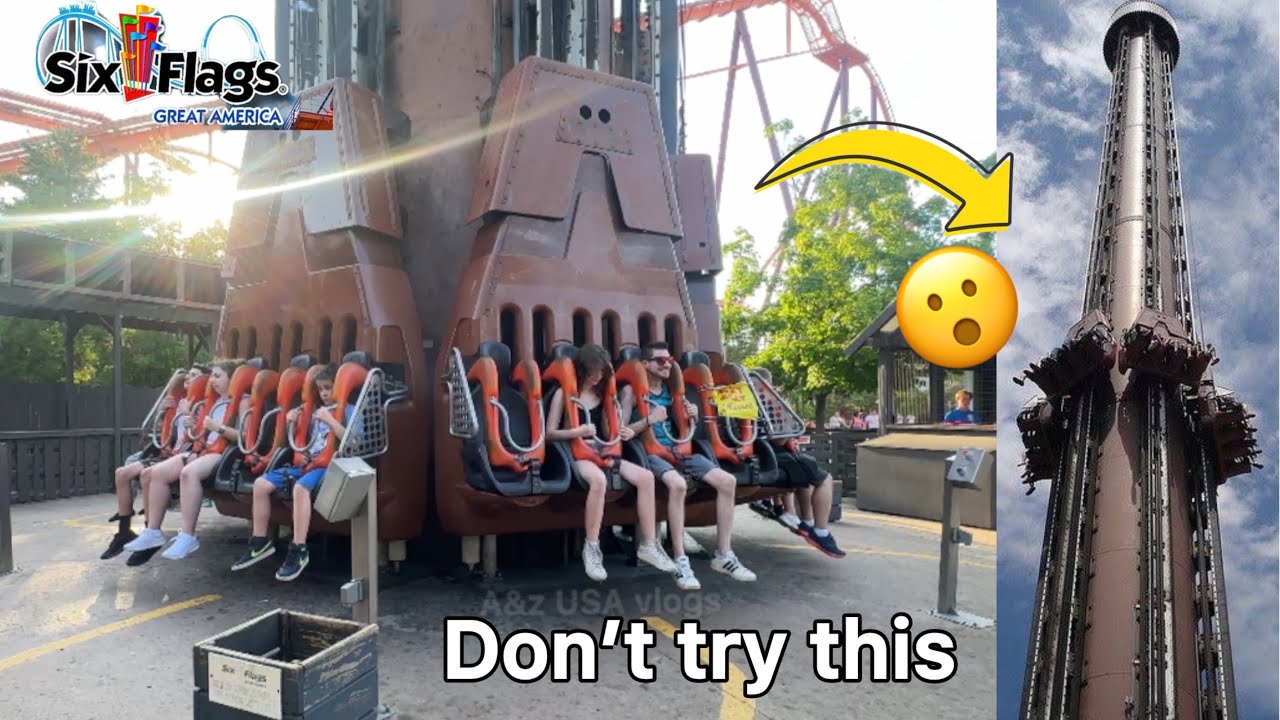 Six flag Giant Drop ride | six flag great America rides 🎢🎡 - YouTube