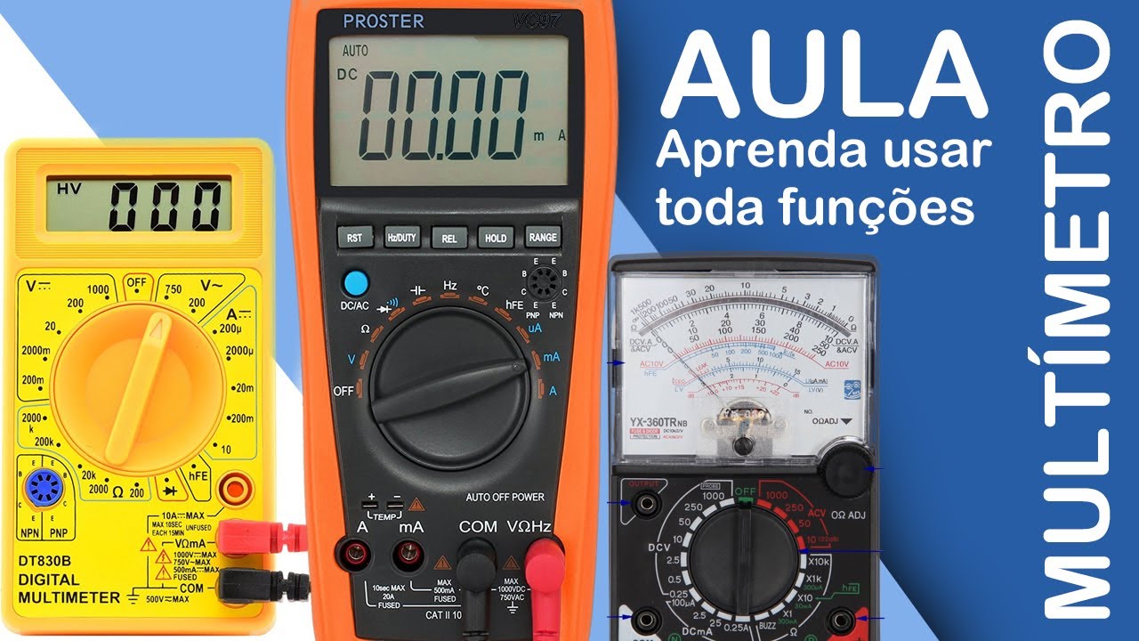 Aula de multímetro. Aprenda como usar um multímetro - YouTube